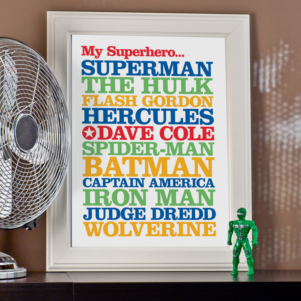 Personalised ‘Superhero’ Poster Print – Rosie Robins