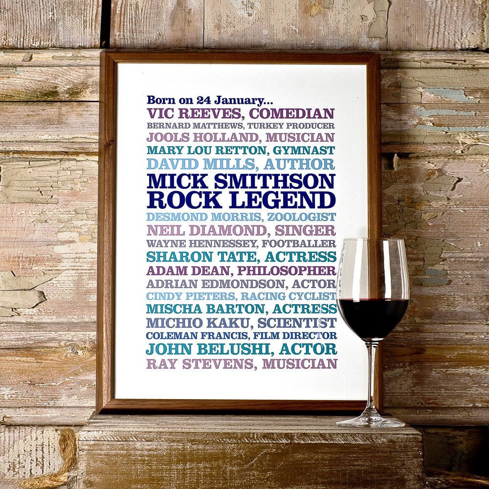 Personalised ‘Born On This Day’ Poster Print – Rosie Robins