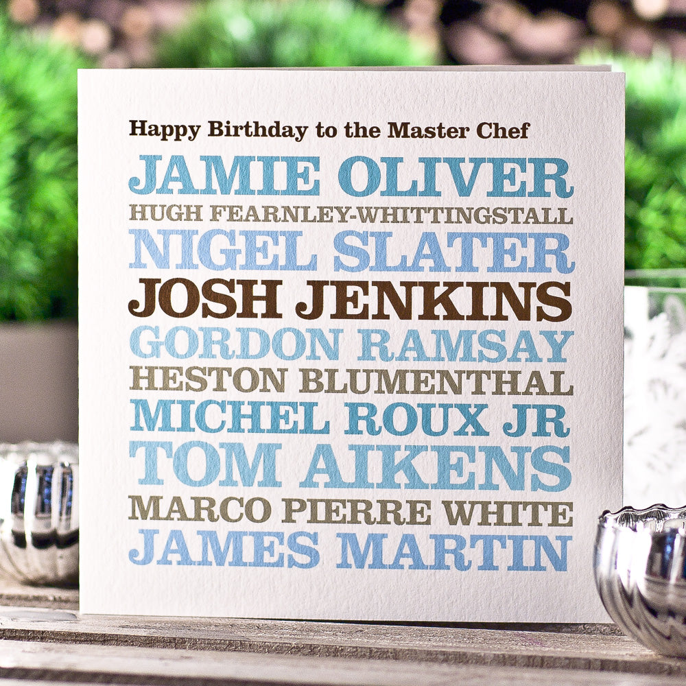 Personalised Celebrity ‘Chef’ Card – Rosie Robins