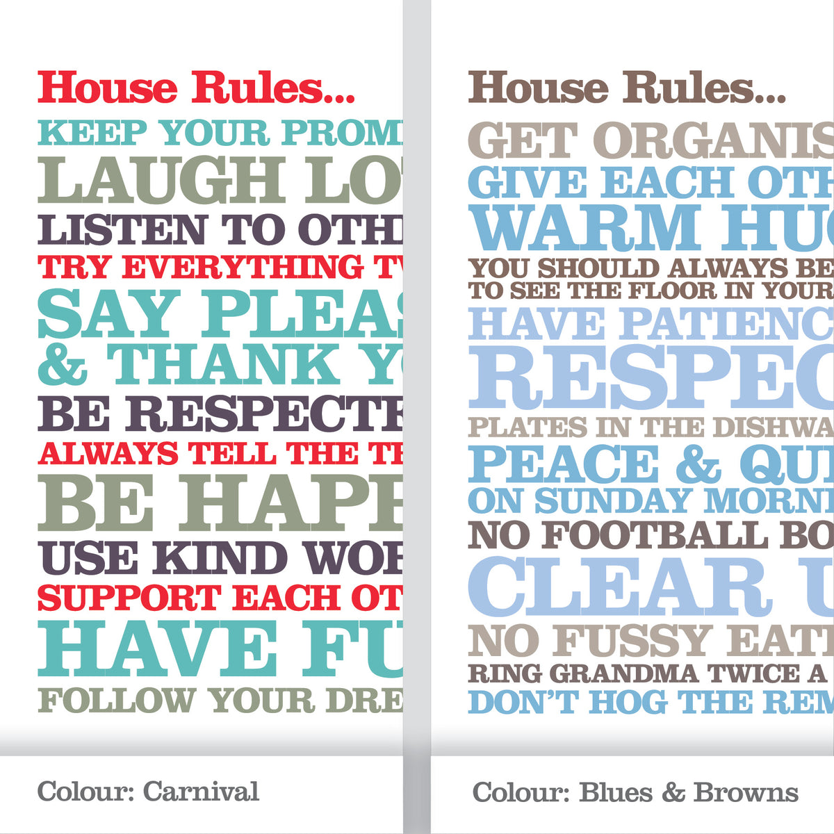 Personalised ‘House Rules’ Poster Print – Rosie Robins