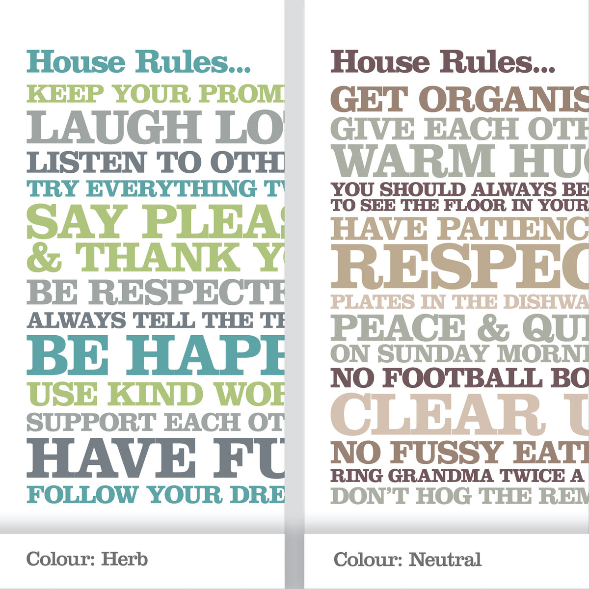 Personalised ‘House Rules’ Poster Print – Rosie Robins